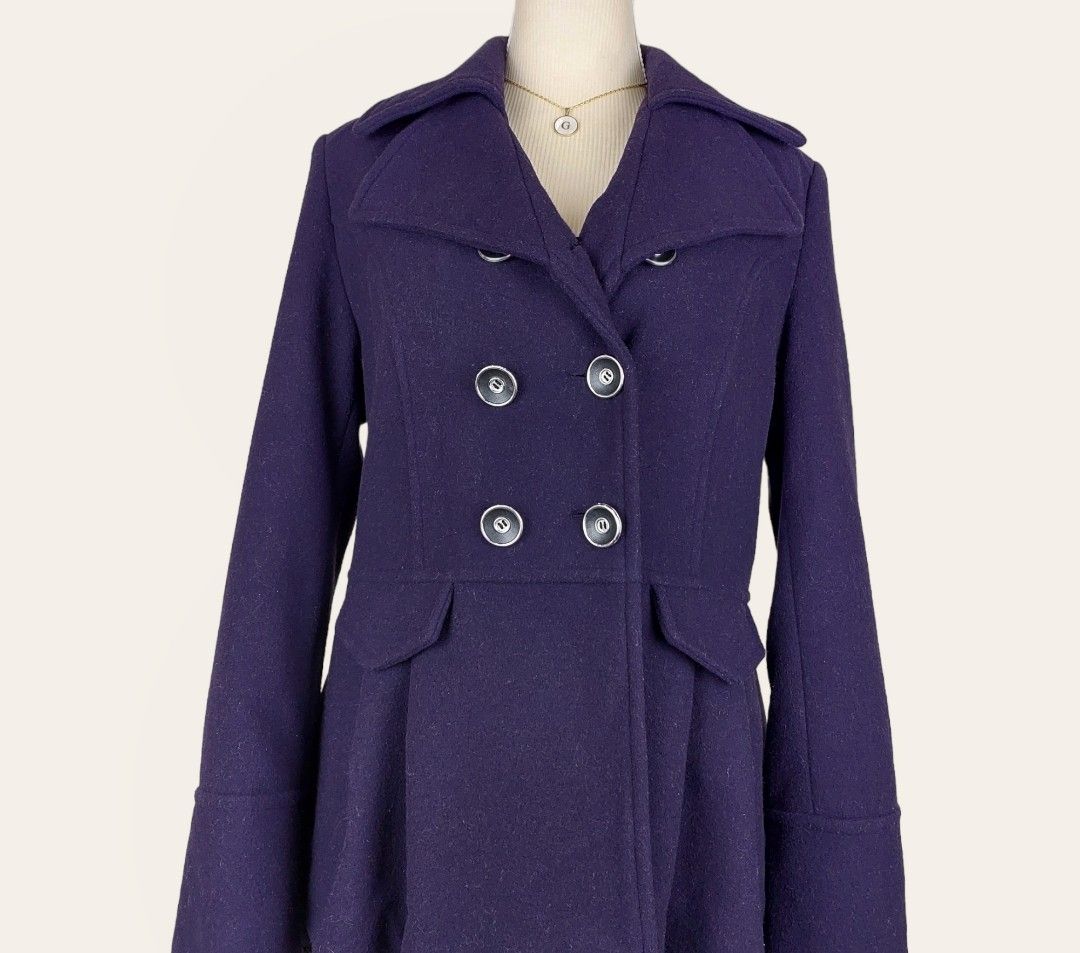 Dark purple wool coat, Women's Fashion, Coats, Jackets and Outerwear on ...