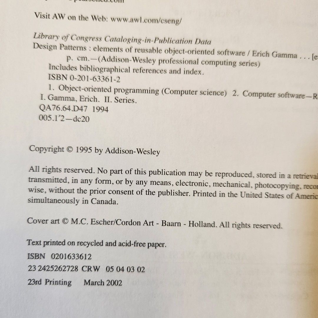 Design Patterns Elements Of Reusable Object Oriented Software 興趣及遊戲 書本 And 文具 教科書 Carousell
