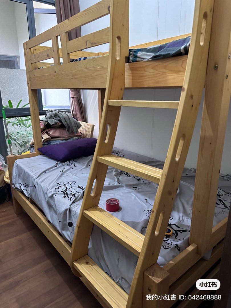 Double decker bed frame, Furniture & Home Living, Furniture, Bed Frames ...