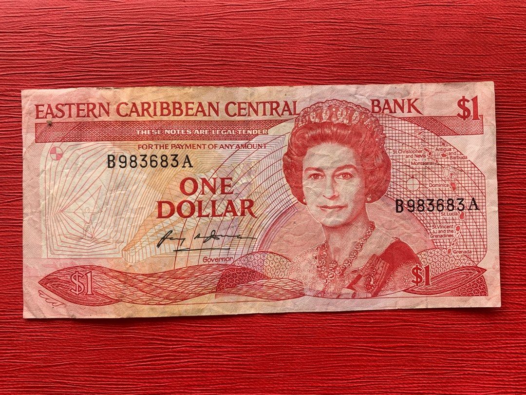 Eastern Caribbean 1 Dollar QEII 1988 Banknote, Hobbies & Toys ...
