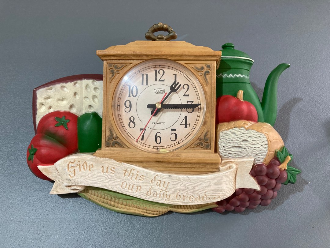 Eleco Vintage Our Daily Bread Wall Clock, Furniture & Home Living ...