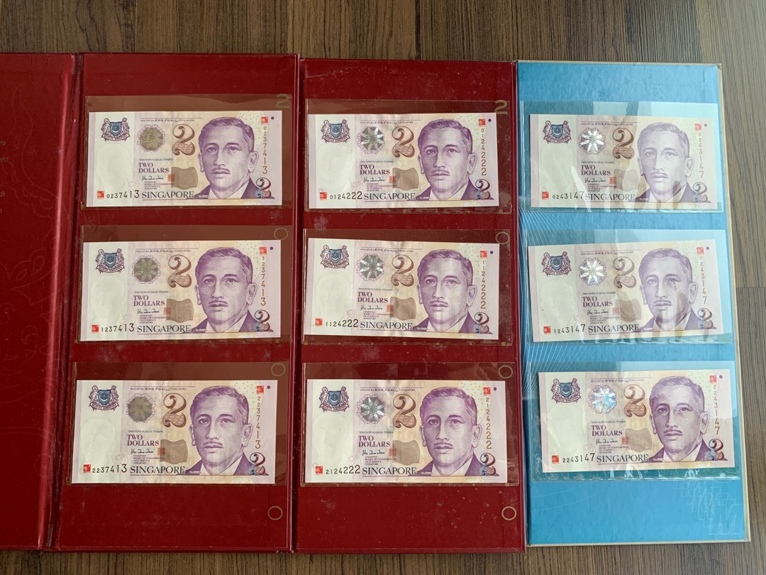 F467 - Singapore 2000 $2 Banknotes with Millennium Logo Sets (3 Sets ...