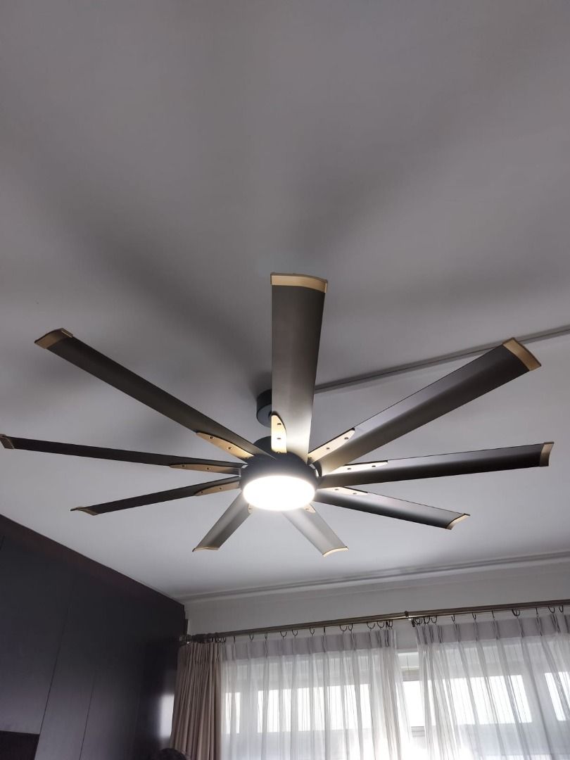 Fanco E-Lite Ceiling Fan 9 Blades 3 Tone LED Light Kit and Remote 48/52 ...