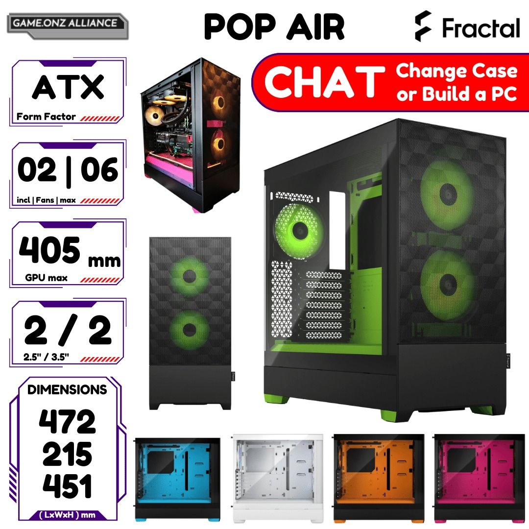 FRACTAL DESIGNS POP AIR PC CASING CHASSIS | ATX MATX MOBO ATX PSU ...