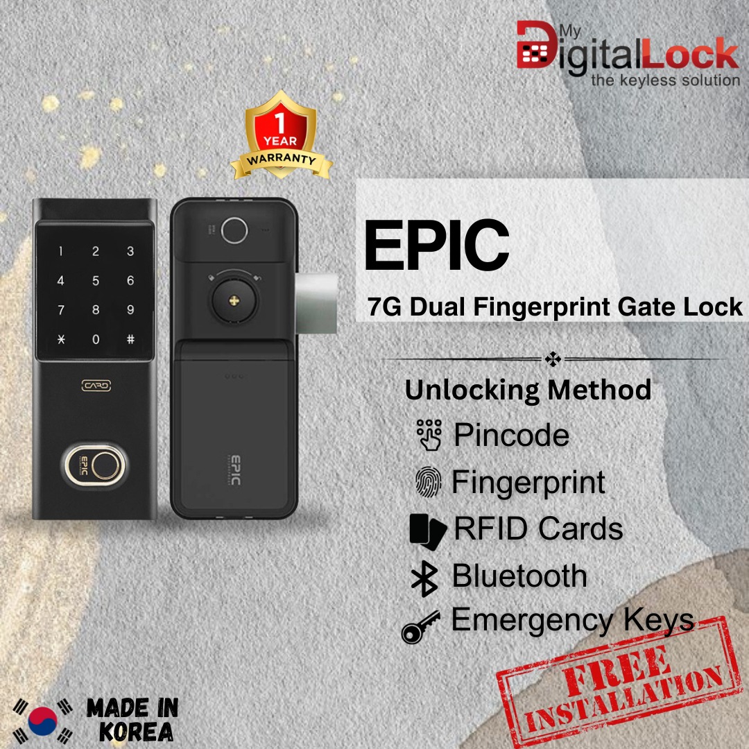 [FREE INSTALLATION] Epic 7G Smartphone Gate Digital Lock (Made in Korea ...