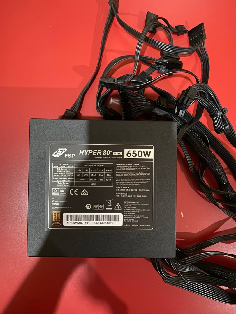 FSP 650W 80Plus Bronze Certified PSU (H3), Computers & Tech, Parts ...