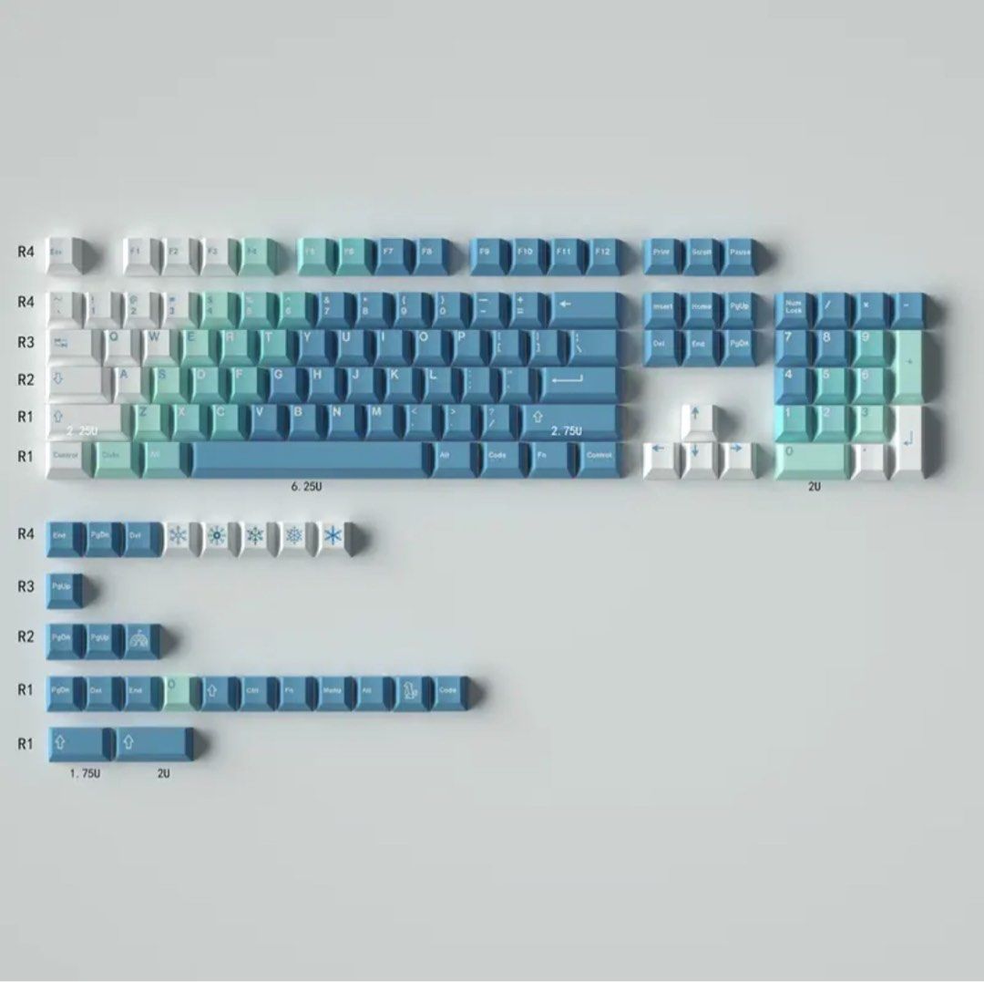 GMK Yeti; Blue and white gradient keycaps only, Computers & Tech, Parts ...