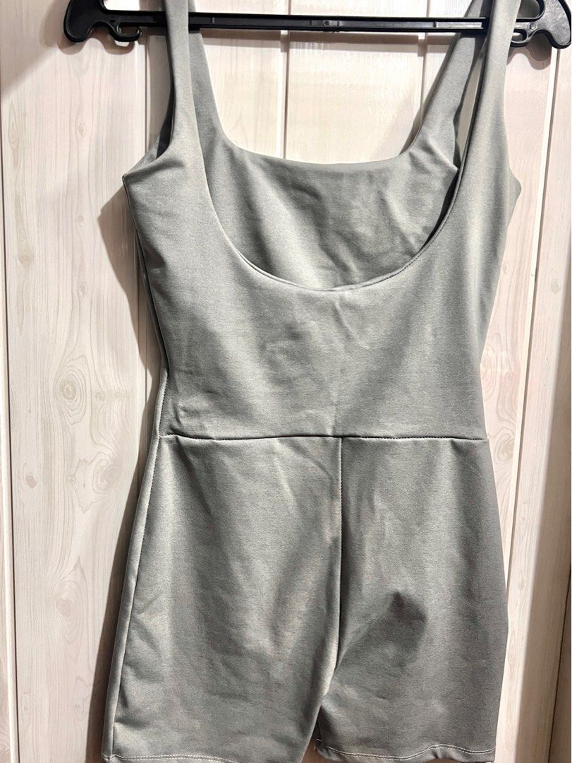 Grey unitard, Women's Fashion, Dresses & Sets, Jumpsuits on Carousell