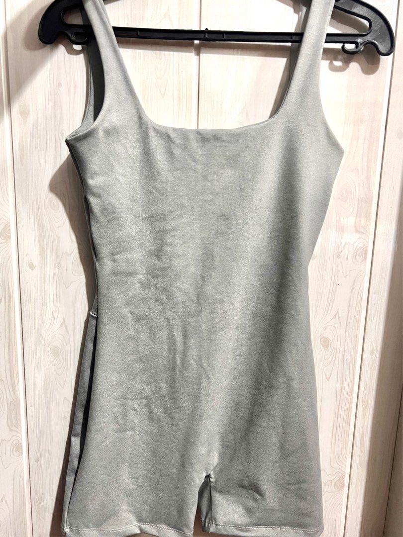 Grey unitard, Women's Fashion, Dresses & Sets, Jumpsuits on Carousell