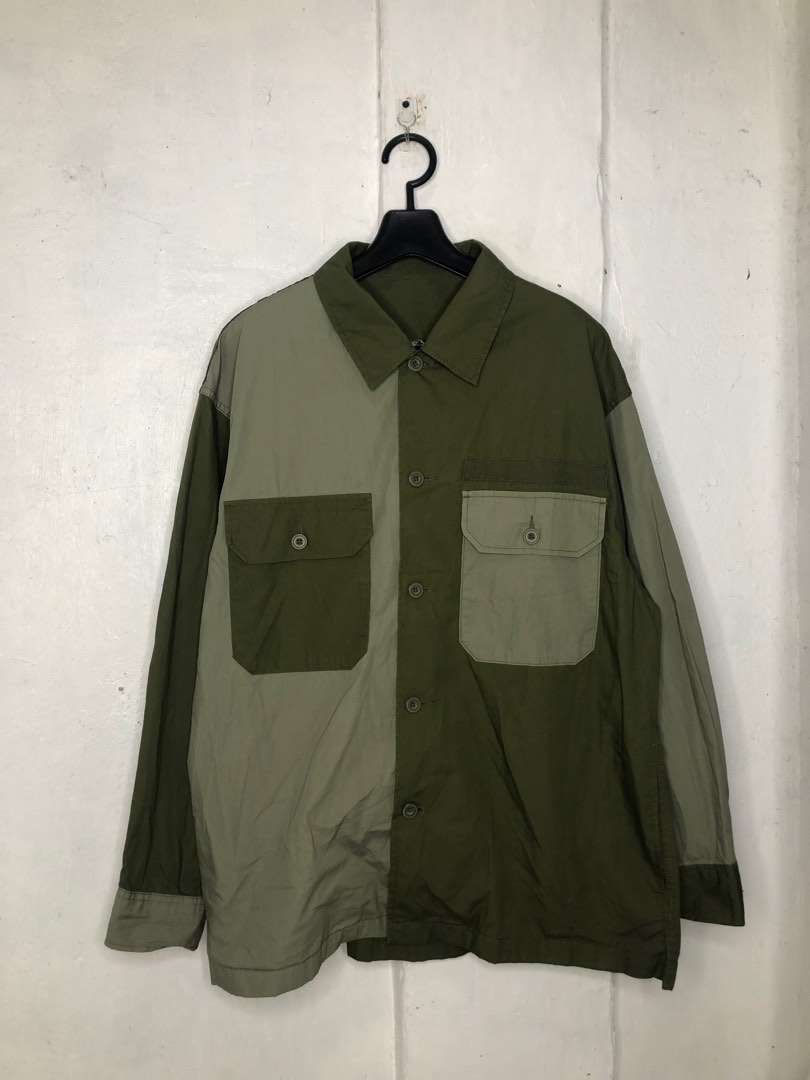 GU 2-Tone Utility L/S Buttondown Polo, Men's Fashion, Tops & Sets ...