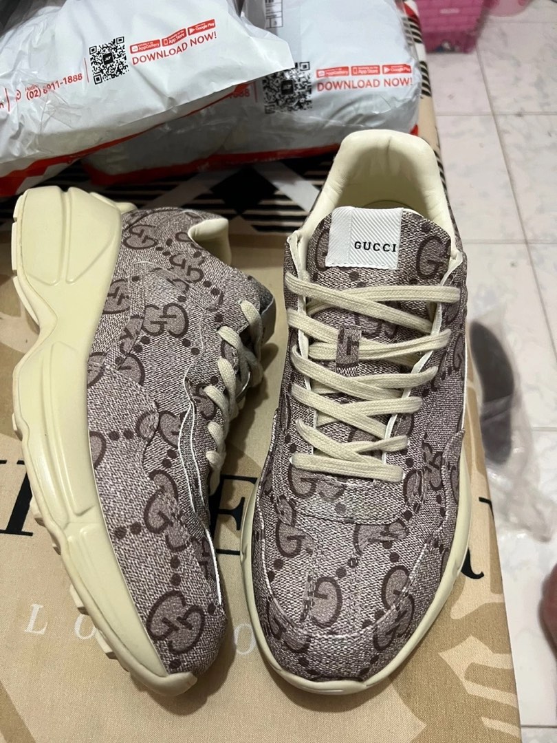 Gucci Rython Beige, Women's Fashion, Footwear, Sneakers on Carousell