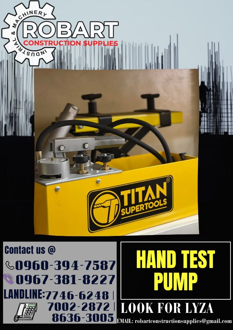 Hand Test Pump, Commercial & Industrial, Construction Tools & Equipment ...