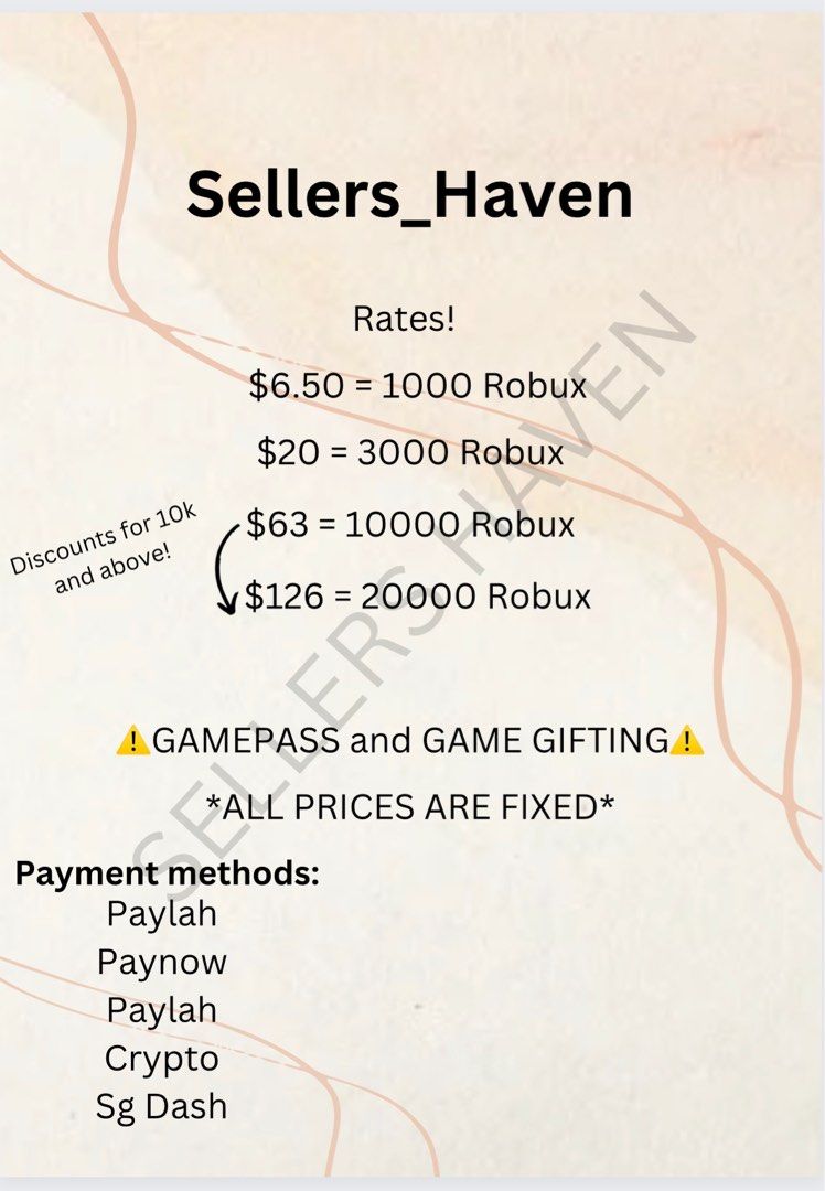 Selling Robux, Video Gaming, Gaming Accessories, In-Game Products on ...