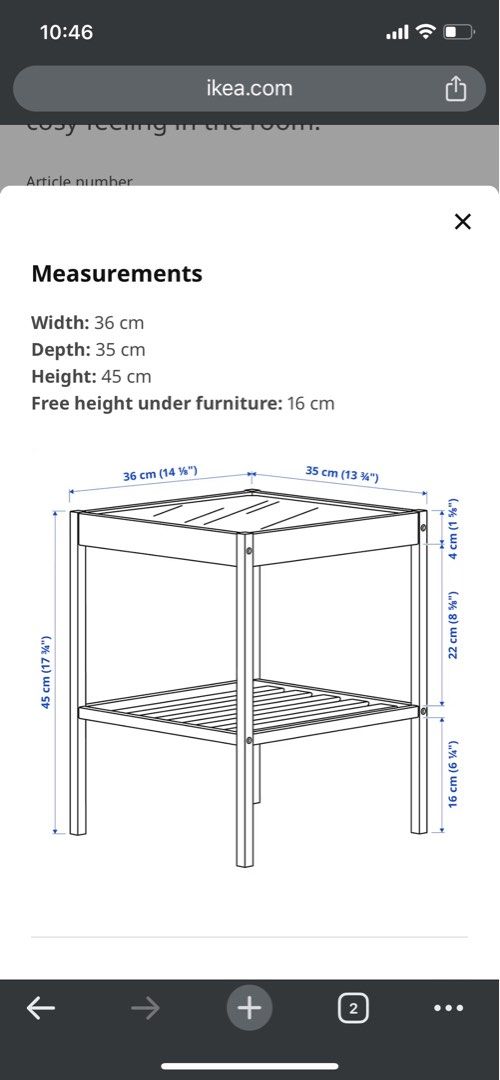 Ikea Nesna bedside table, Furniture & Home Living, Furniture, Tables ...