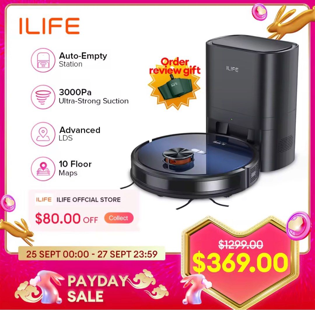 Ilife T10s Robot vacuum (self empty dust), TV & Home Appliances, Vacuum ...