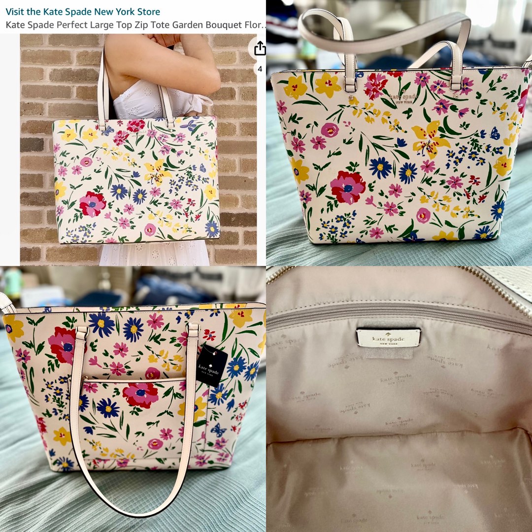 Kate Spade perfect large top zip tote garden bouquet floral, Luxury ...