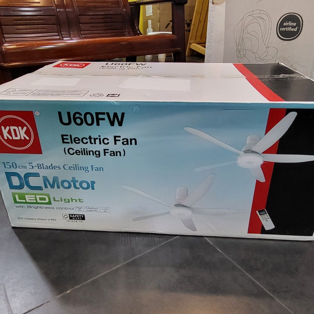 KDK U60FW LED Ceiling Fan, Furniture & Home Living, Lighting & Fans ...
