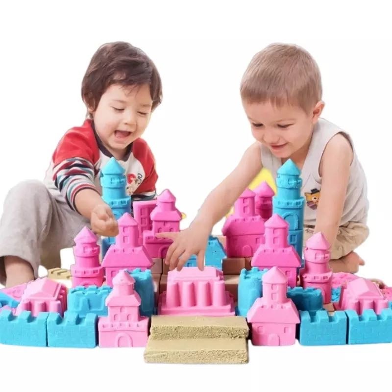 Kinetic Play Sand for Kids Colorful Play Sand Bundle Set w Accessories ...