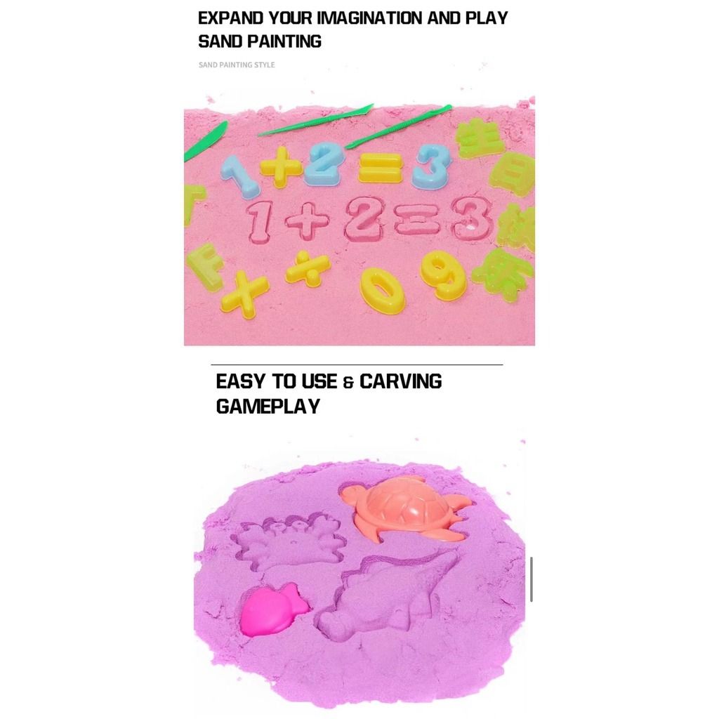 Kinetic Play Sand for Kids Colorful Play Sand Bundle Set w Accessories ...