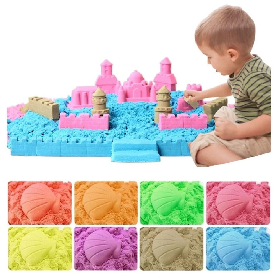 Kinetic Play Sand for Kids Colorful Play Sand Bundle Set w Accessories ...