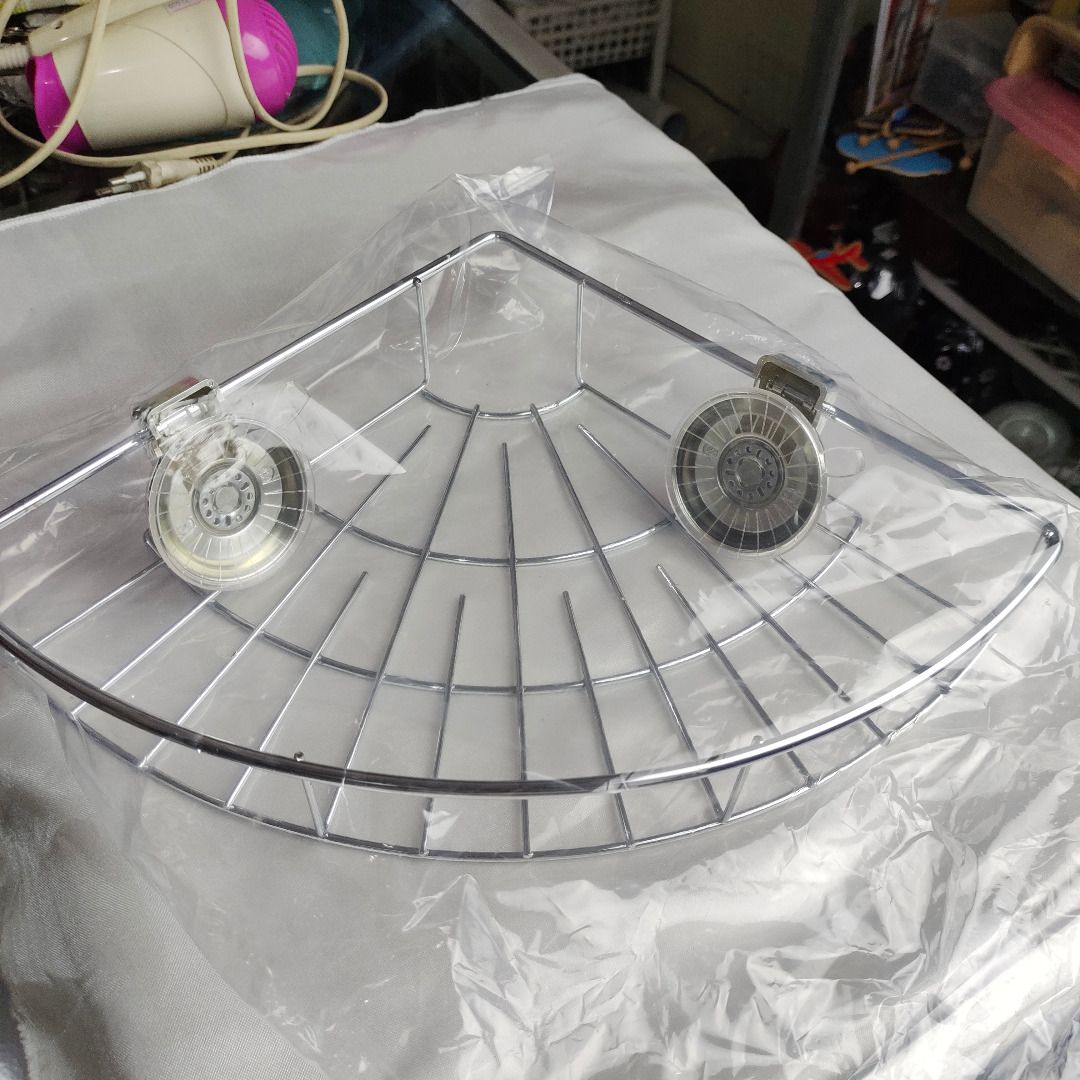 Krisbow Chrome Wire Corner Shelf Premium Vacuum Lock /Rak Sudut Kawat ...