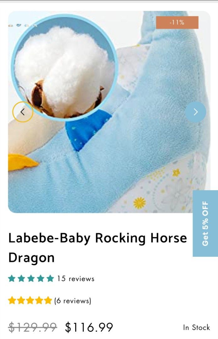 Labebe Baby Rocking Horse Dragon, Hobbies & Toys, Toys & Games on Carousell