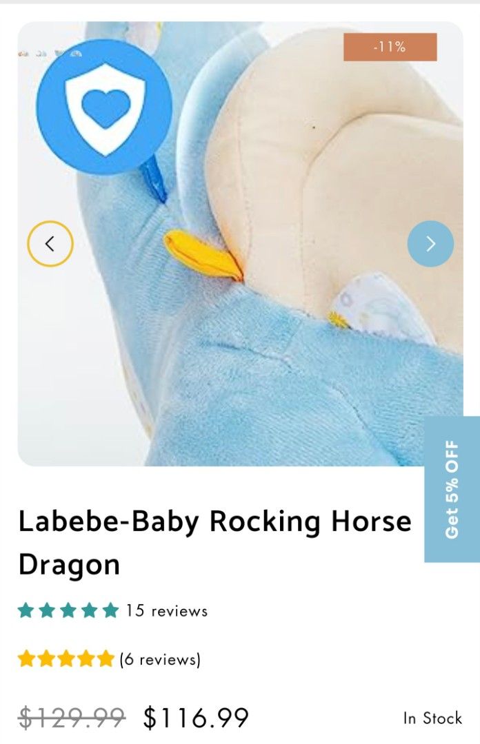 Labebe Baby Rocking Horse Dragon, Hobbies & Toys, Toys & Games on Carousell
