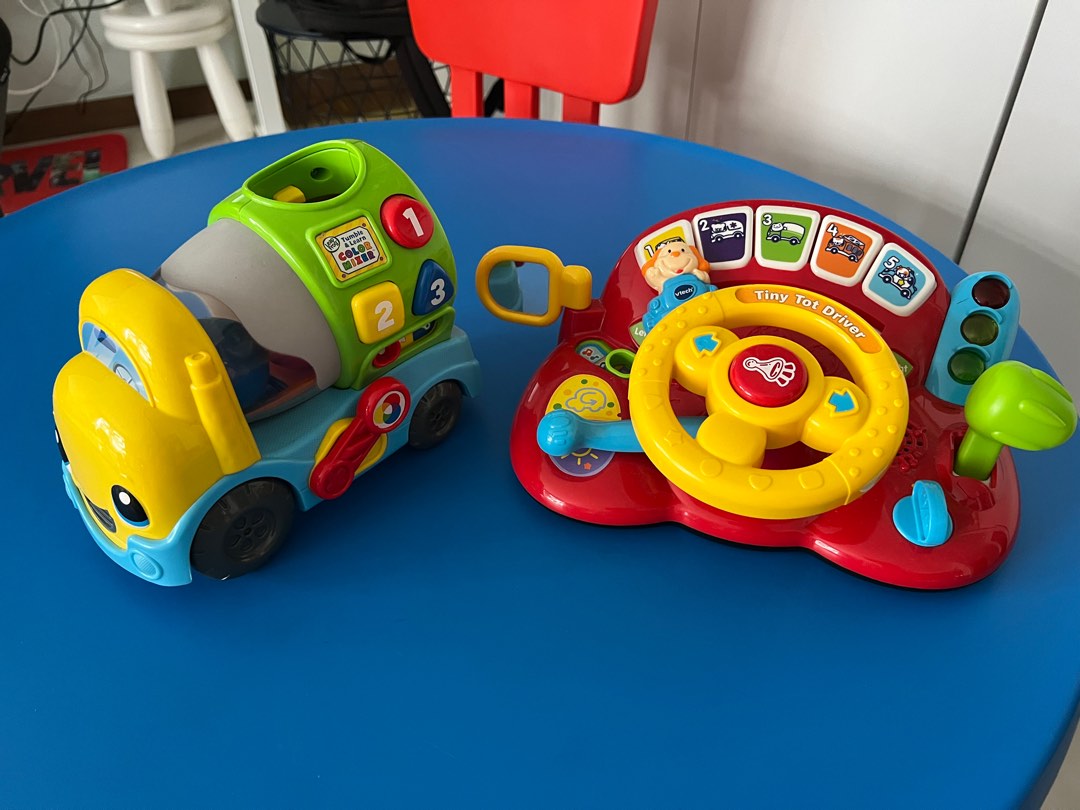 Leapfrog truck & Vtech steering wheel, Babies & Kids, Infant Playtime ...