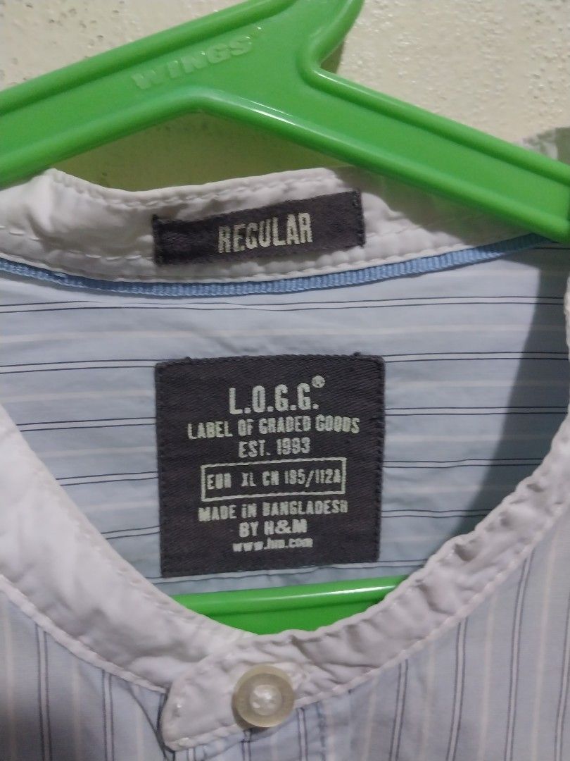 Logg by h&m Chinese collar long-sleeves, Men's Fashion, Tops & Sets ...
