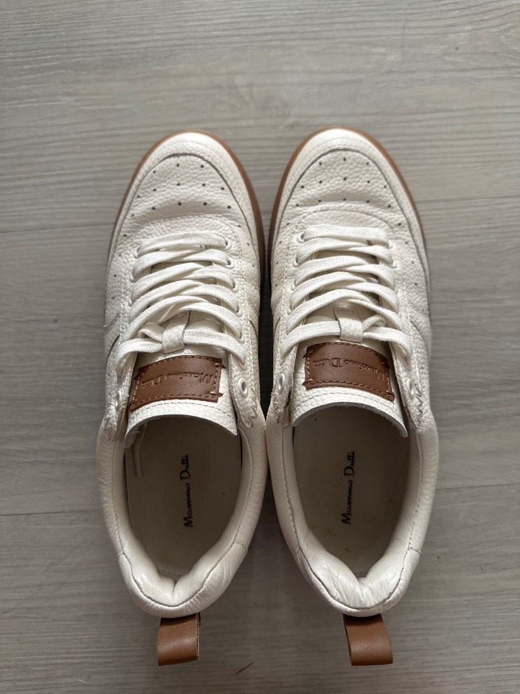 Massimo Dutti Leather Sneakers, Women's Fashion, Footwear, Sneakers on ...