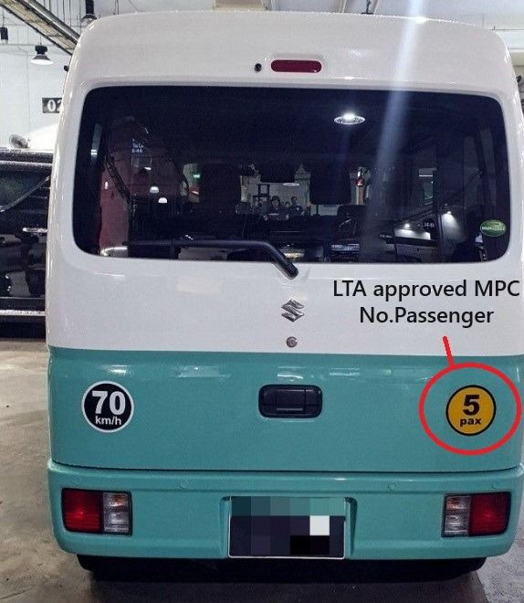 LTA Approved Maximum Passenger Capacity Label (MPC) Commercial Vehicle ...