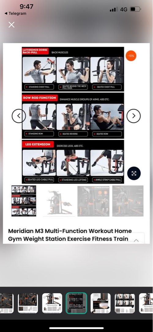 Meridian M3 Multi function workout home gym, Sports Equipment, Exercise ...