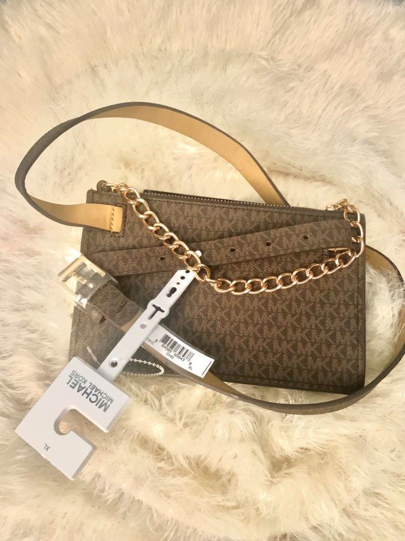 Re-pricing!!! MK Fanny Pack Signature Logo Pull Chain Belt Bag, Luxury ...