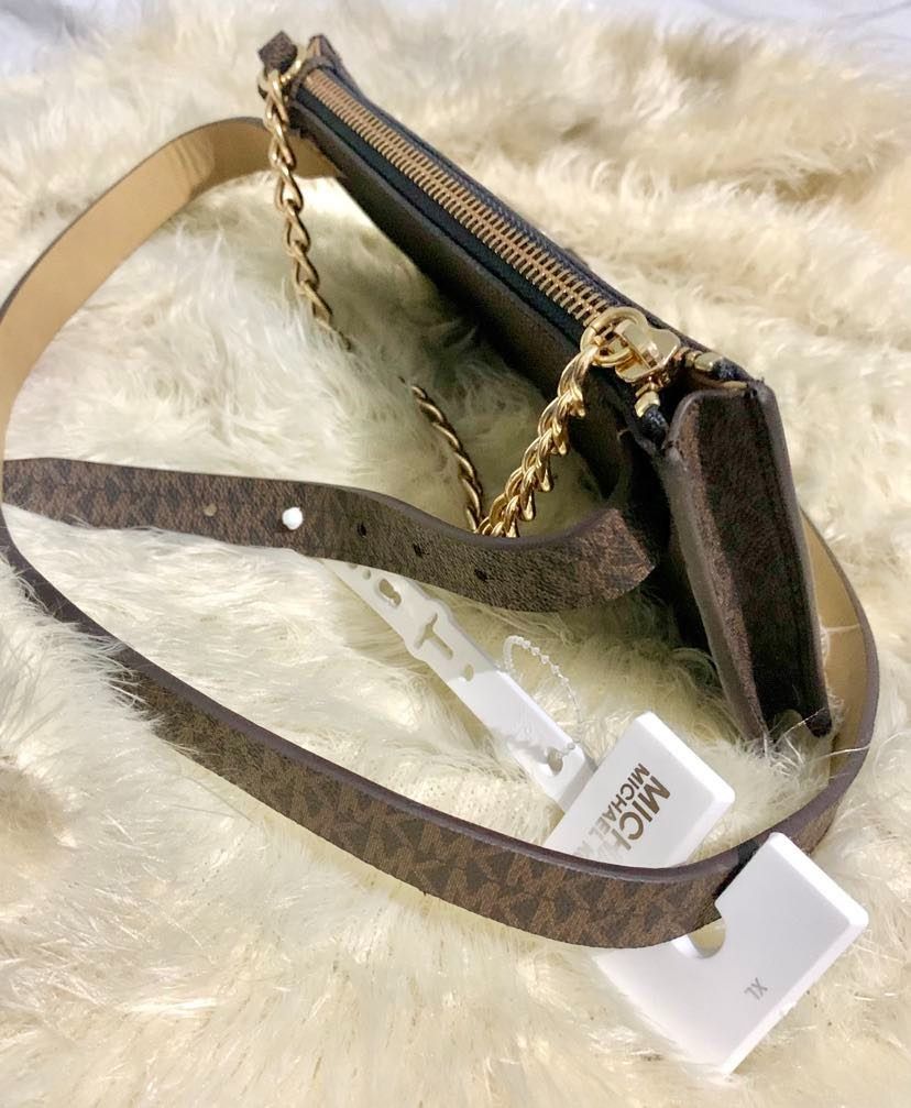 Re-pricing!!! MK Fanny Pack Signature Logo Pull Chain Belt Bag, Luxury ...