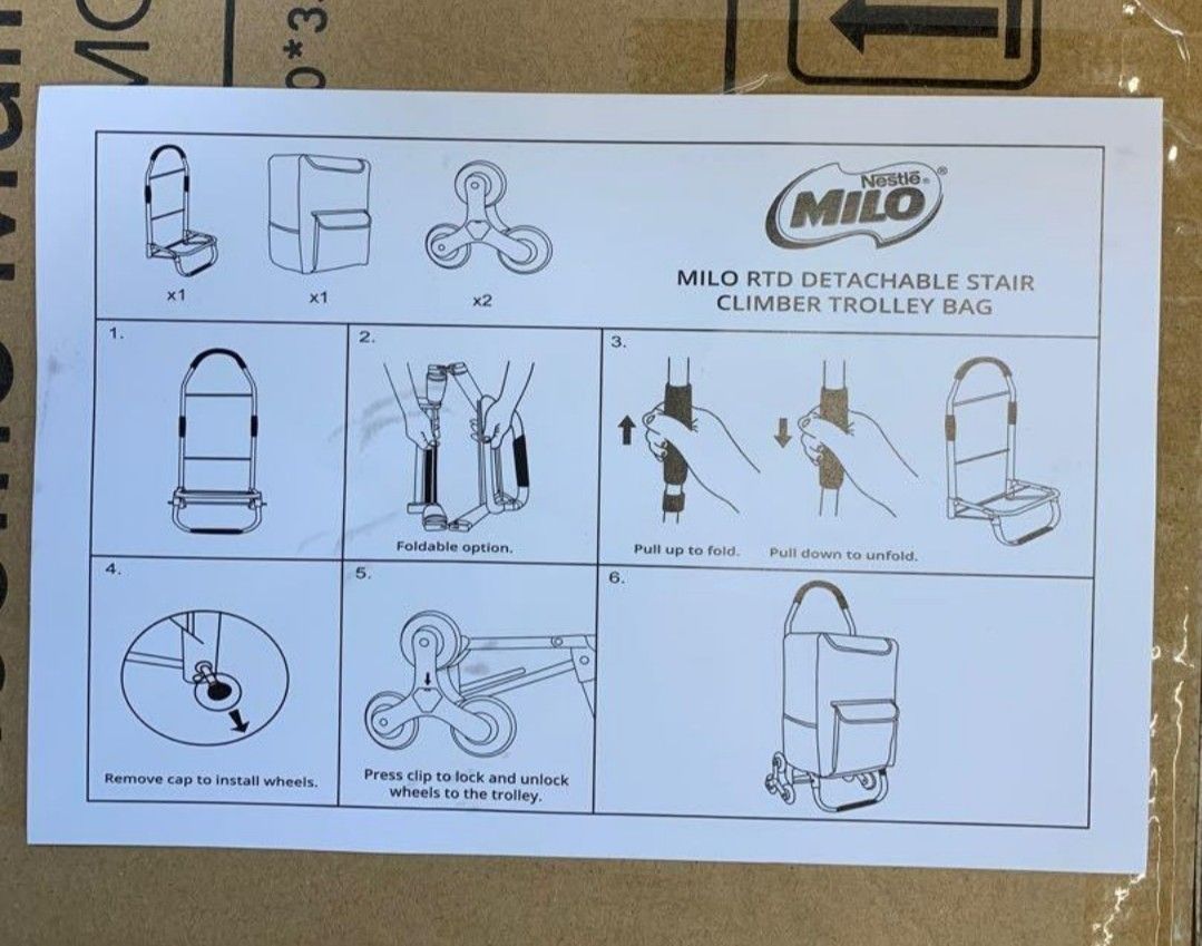 Milo nestle eu yan sang tri wheel stair climber supermarket shopping ...