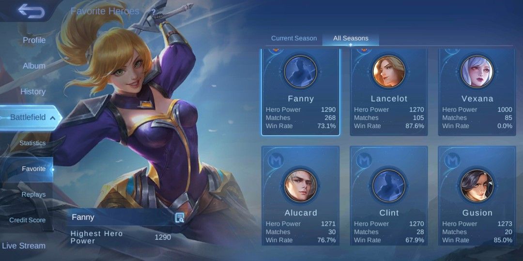 Mobile Legends Fanny User Account, Video Gaming, Video Games, Others on Carousell