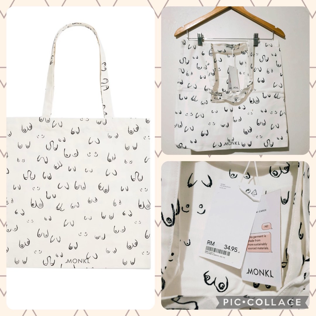 Monki Cotton Tote Bag, Women's Fashion, Bags & Wallets, Tote Bags on ...