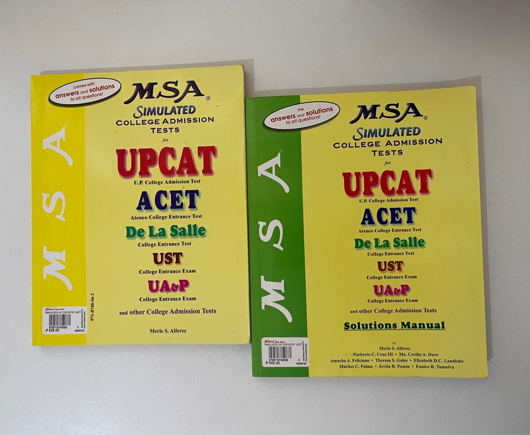 MSA Simulated College Admission Test Reviewers, Hobbies & Toys, Books ...