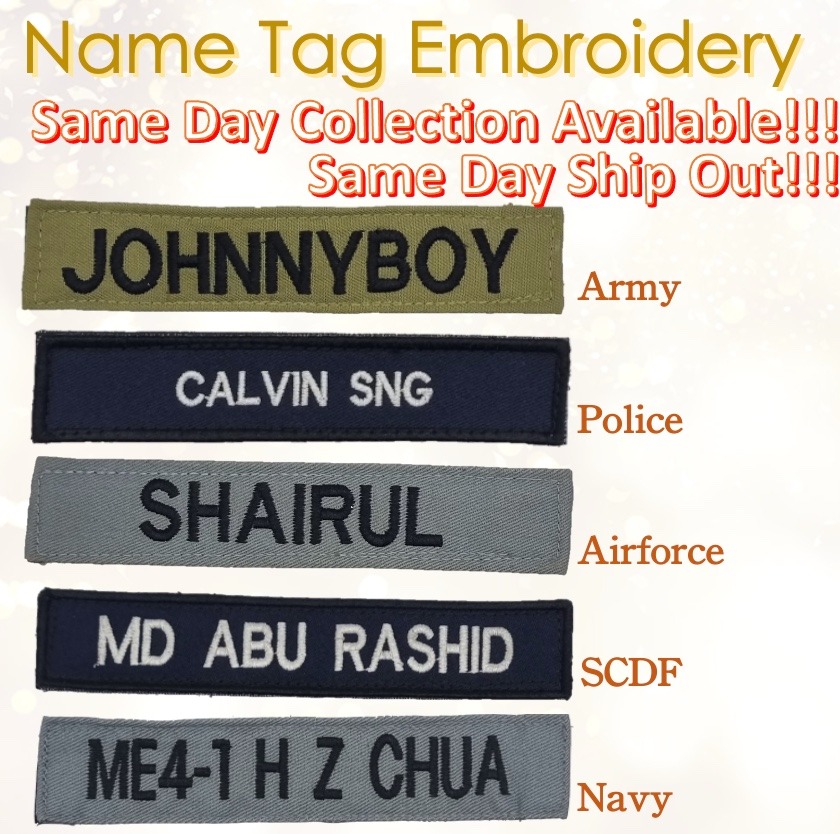 Name Tag Army No4 Navy Air Force Police SCDF SDF Velcro Sew On, Hobbies ...