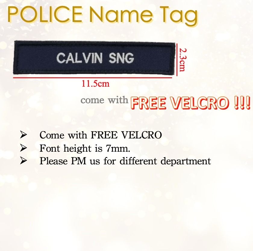 Name Tag Army No4 Navy Air Force Police SCDF SDF Velcro Sew On, Hobbies ...