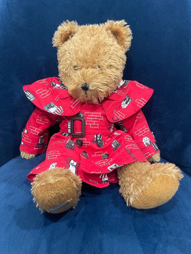 Nicholas & Bears Brown Bear in Red Trench Coat, Hobbies & Toys, Toys ...