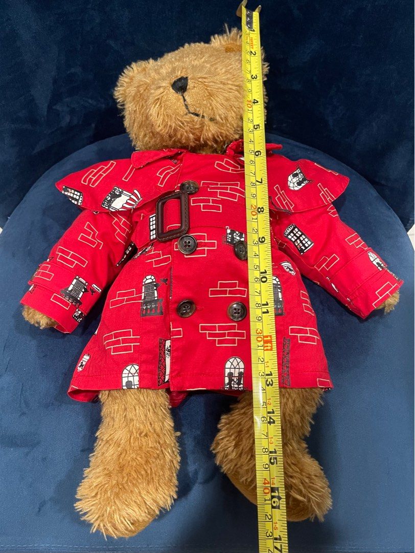 Nicholas & Bears Brown Bear in Red Trench Coat, Hobbies & Toys, Toys ...