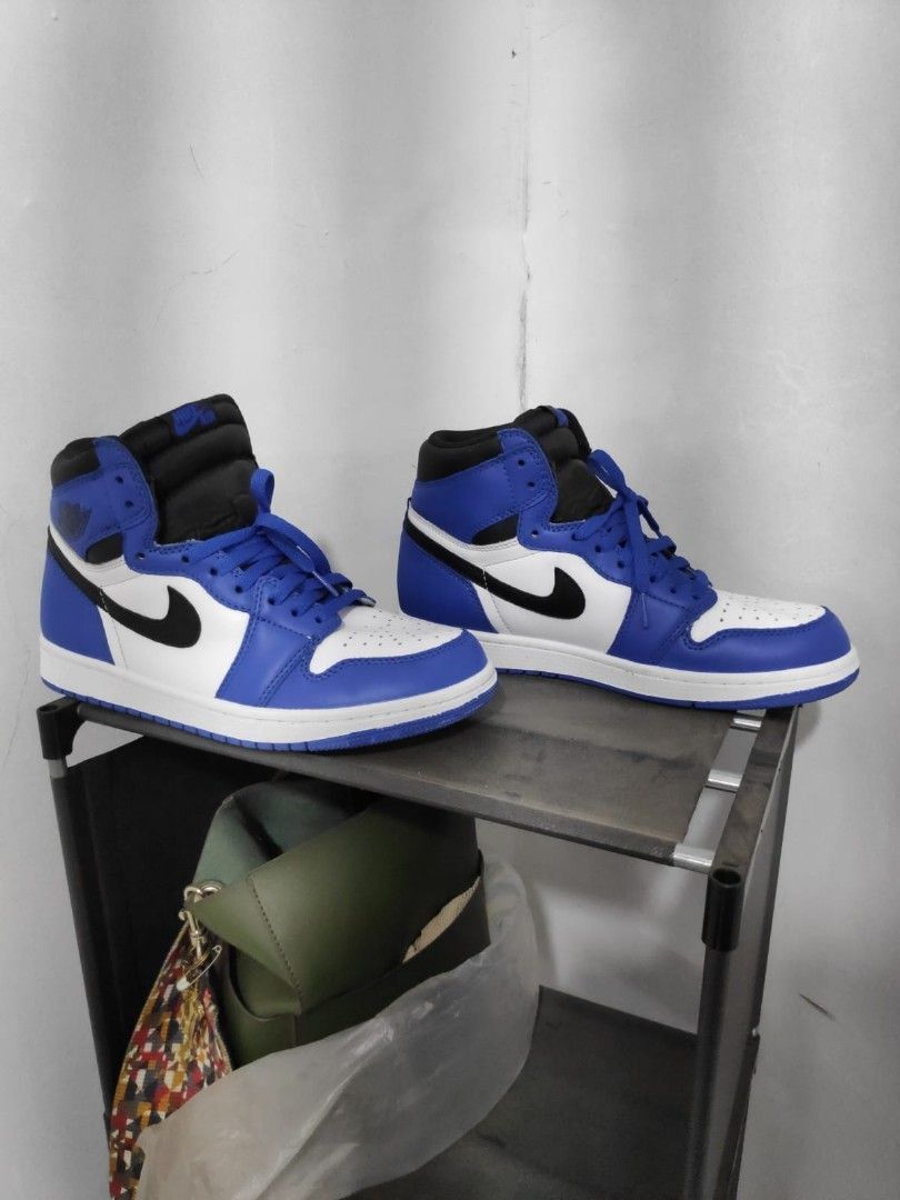 Nike Air Jordan high biru kulit size 42/43 rawatan, Fesyen Pria, Sepatu ...