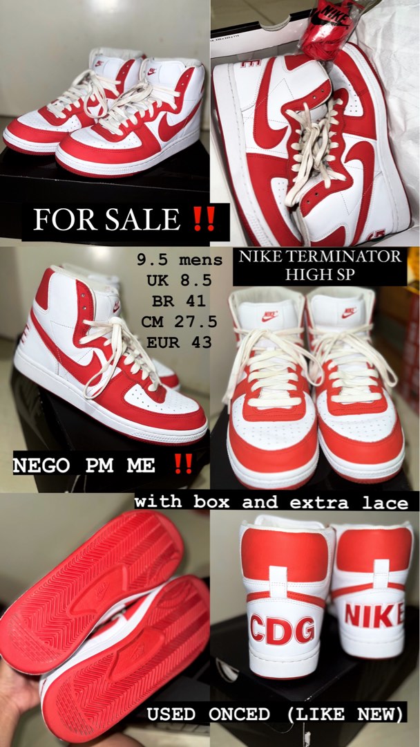 NIKE TERMINATOR HIGH CDG, Luxury, Sneakers & Footwear on Carousell
