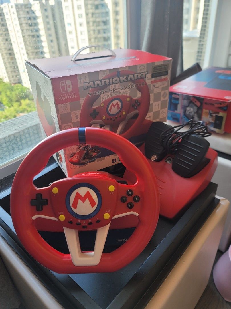 Ninrendo Switch & Mario Kart steering wheel set, 電子遊戲, 電子遊戲機, Nintendo ...
