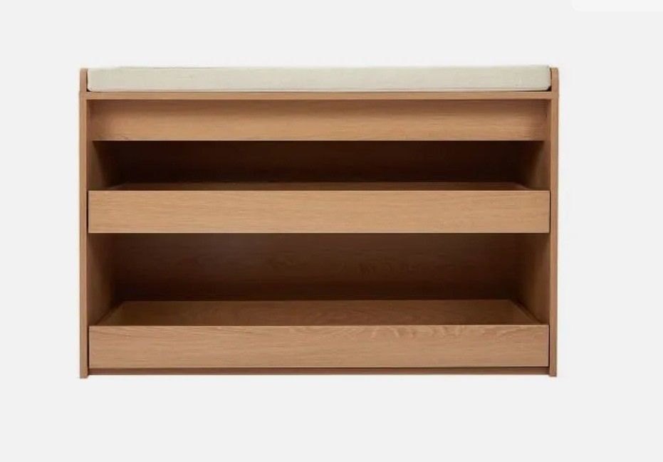 Oak look Shoe storage bench with2 drawers, Furniture & Home Living ...