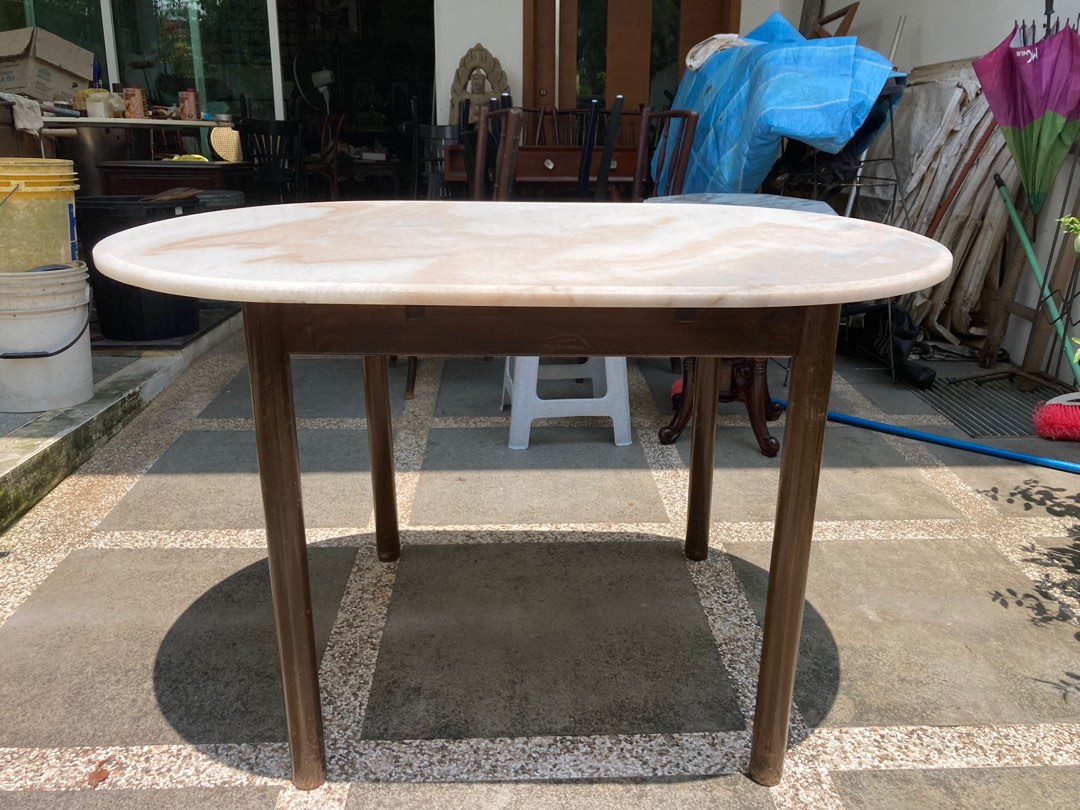 Oblong Marble table, Furniture & Home Living, Furniture, Tables & Sets ...