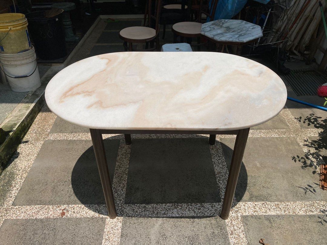 Oblong Marble table, Furniture & Home Living, Furniture, Tables & Sets ...