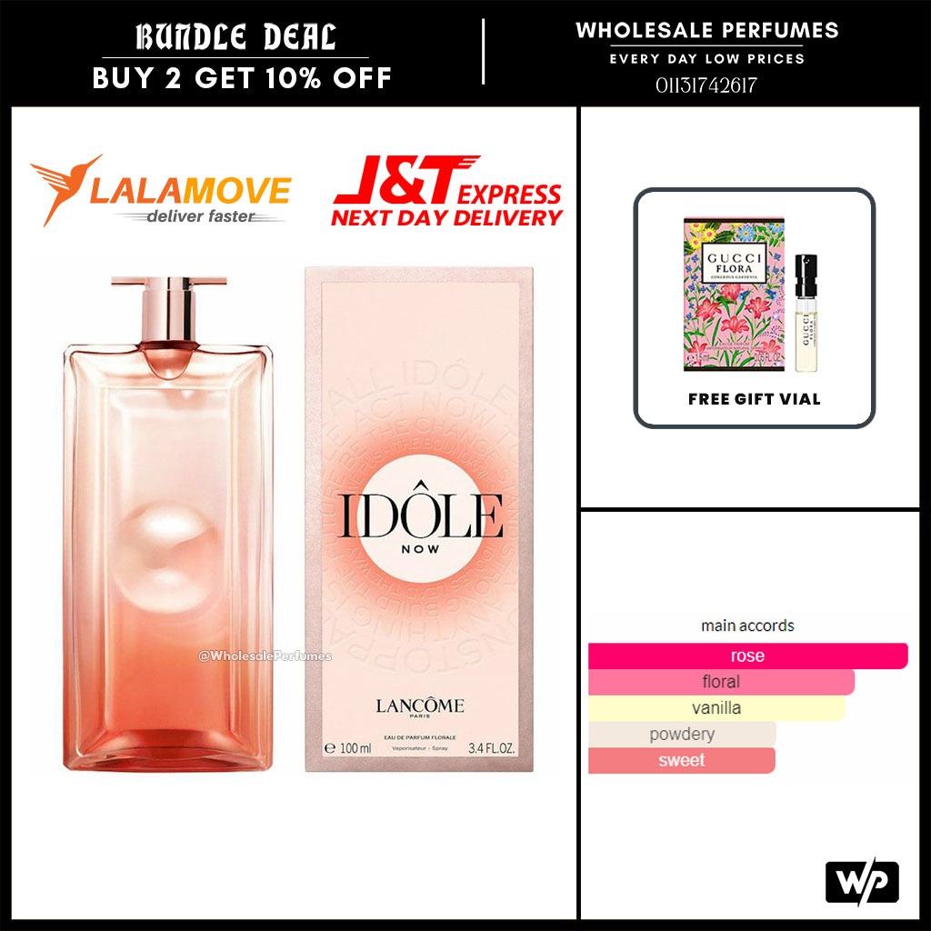 [ORIGINAL] LANCOME IDOLE NOW EAU DE PARFUM FLORALE 100ML FOR WOMEN, Beauty & Personal Care ...