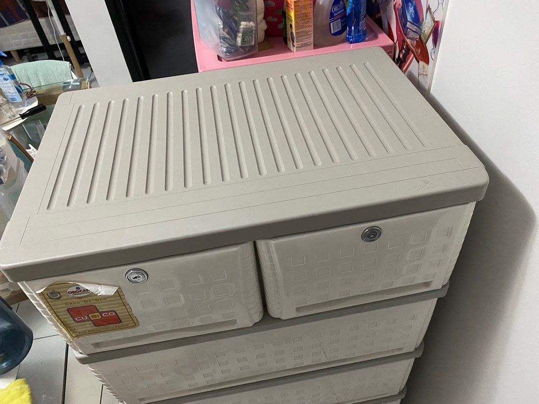 Orocan Caha de Oro Cubico plastic drawer, Furniture & Home Living ...